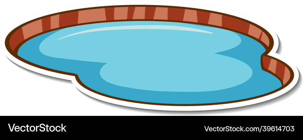 A natural small pond sticker isolated Royalty Free Vector