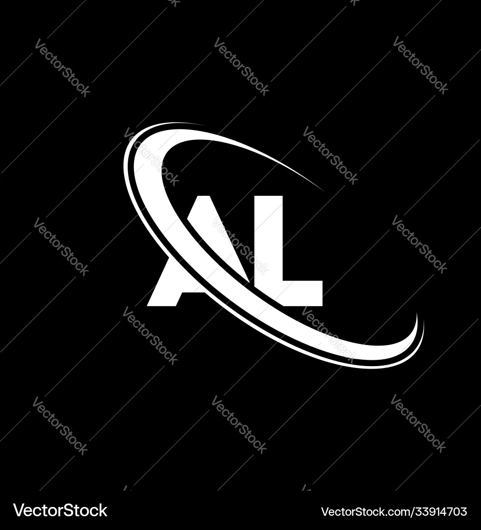 Al logo a l design white letter ala Royalty Free Vector