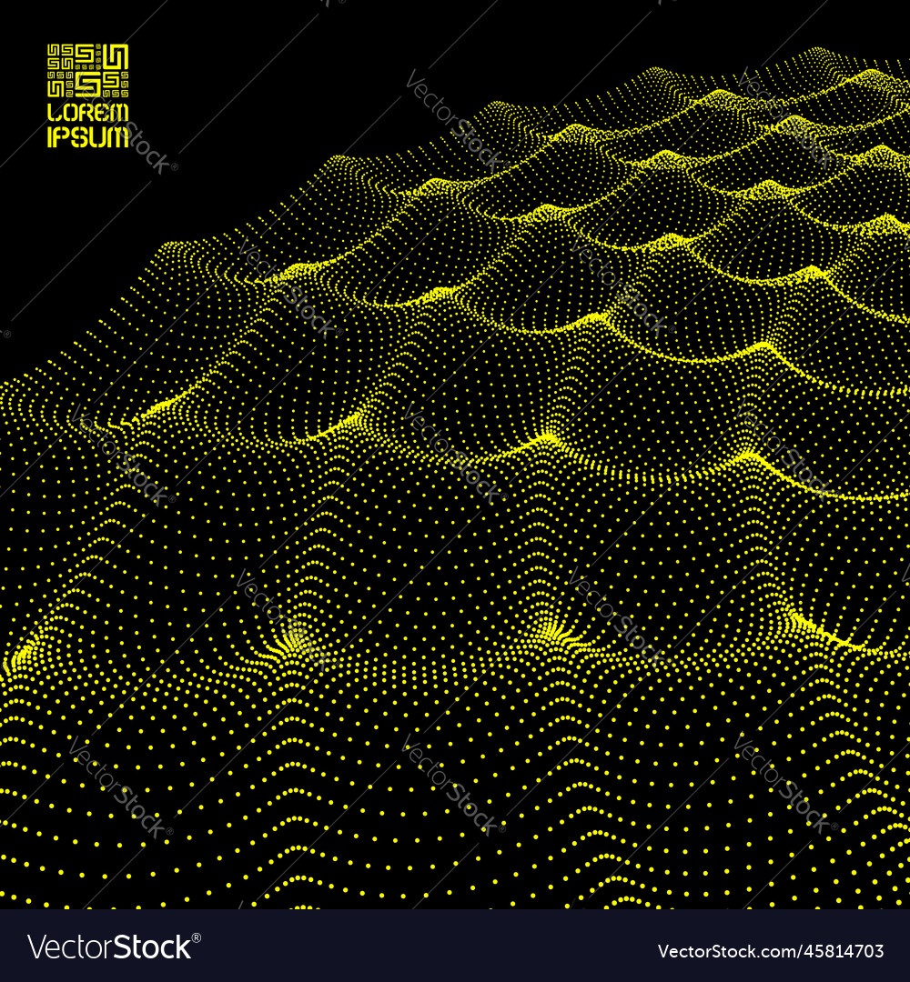 Array With Dynamic Particles Flowing Particle Vector Image