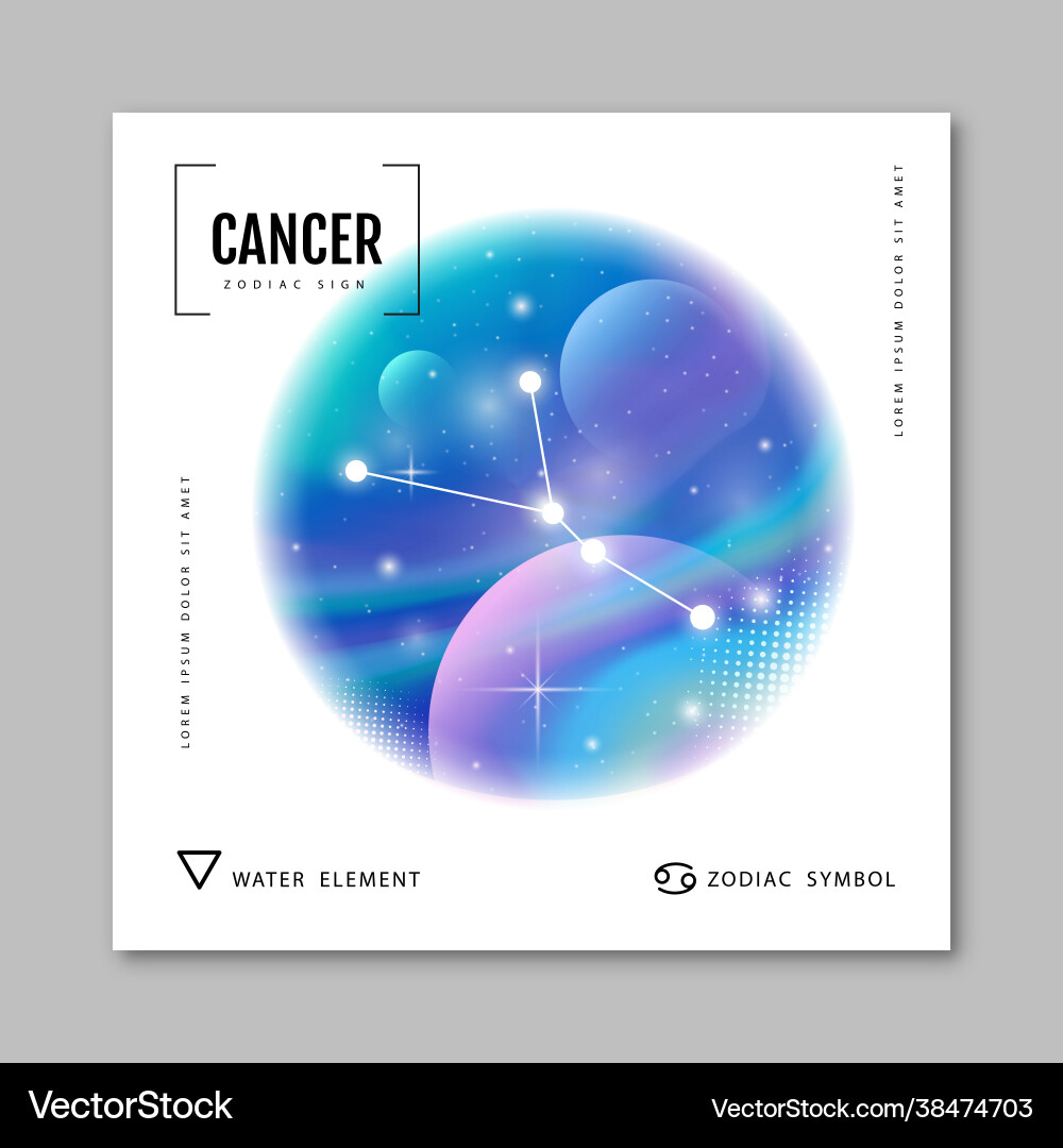 Astrology cancer zodiac constellation Royalty Free Vector