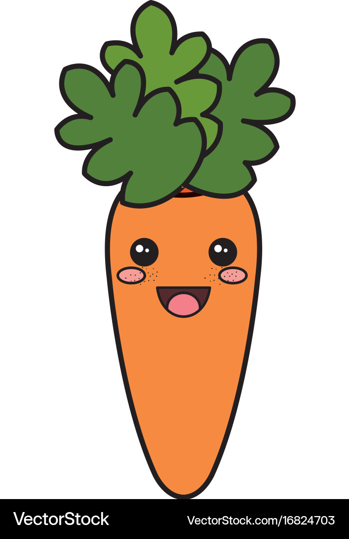 Carrot fresh kawaii character Royalty Free Vector Image