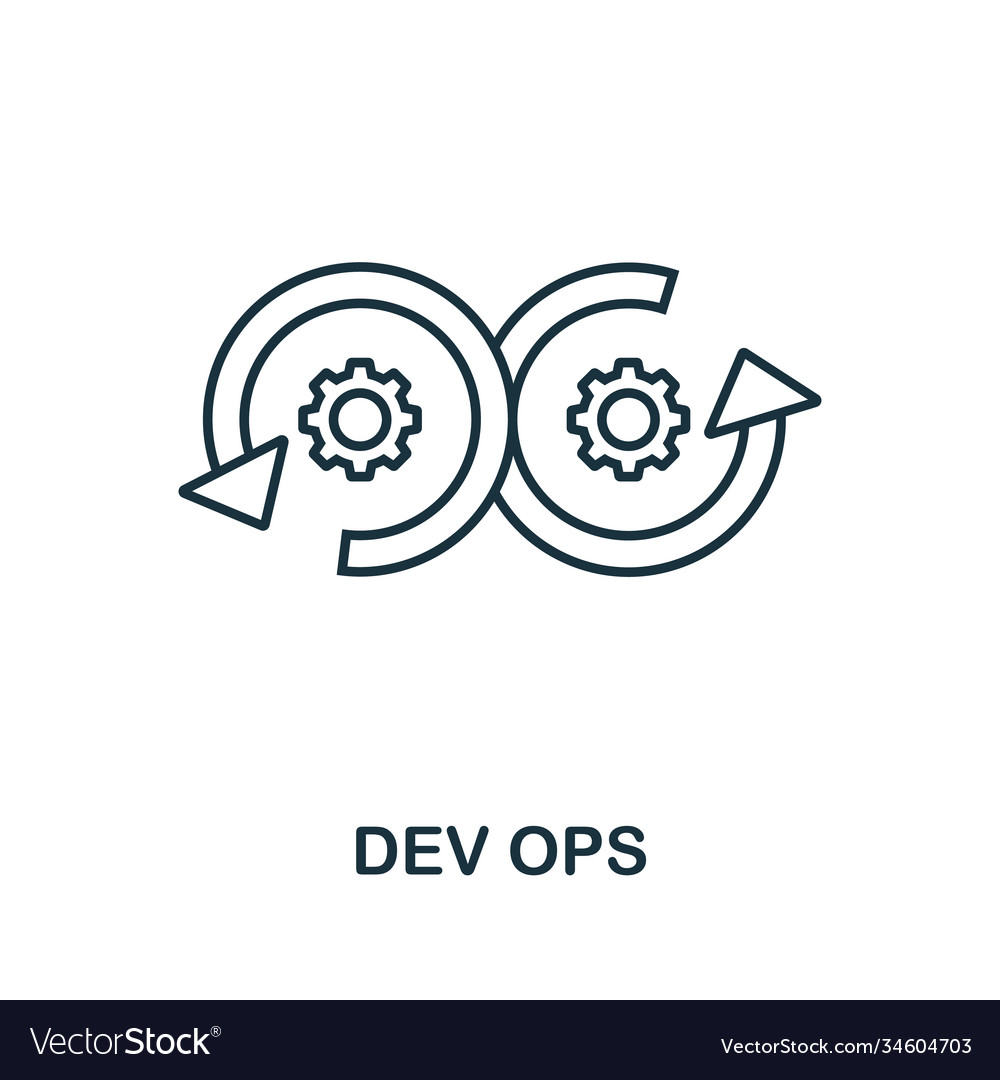 Dev ops line icon simple element from digital Vector Image