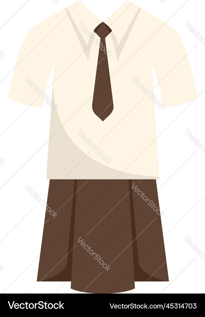 Female uniform icon flat suit dress Royalty Free Vector