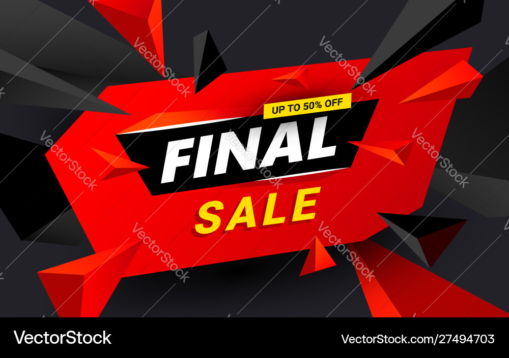 Final sale inscription design template black Vector Image