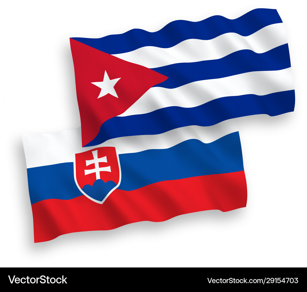 Flags slovakia and cuba on a white background Vector Image
