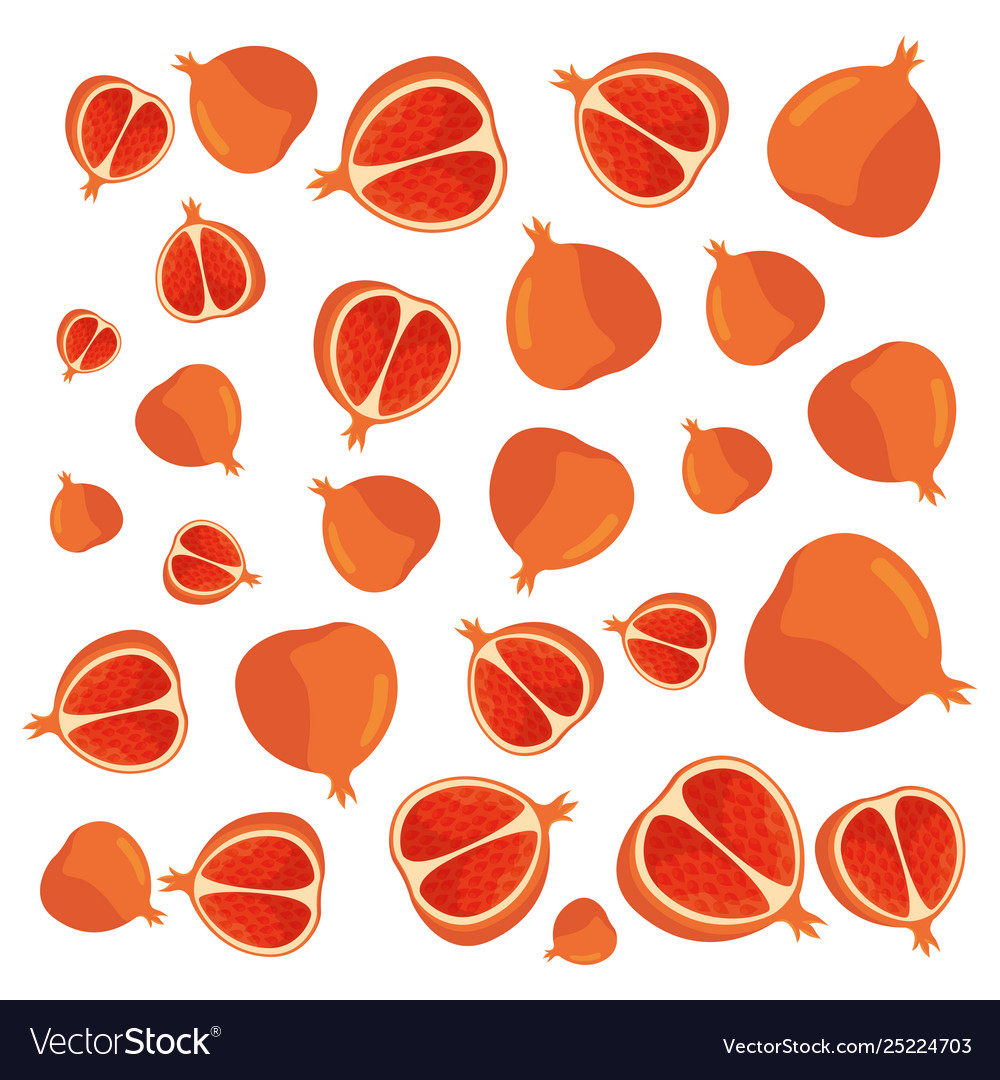 Fresh tangerines citrus fruits pattern Royalty Free Vector