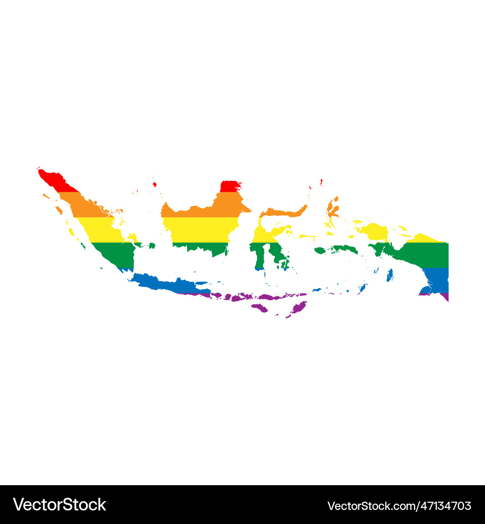 Indonesia rainbow map Royalty Free Vector Image