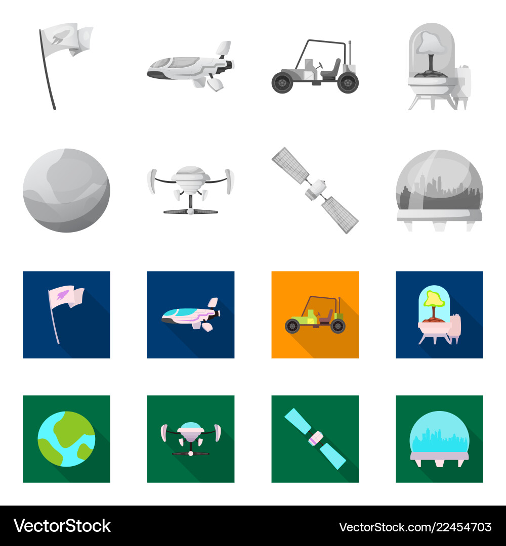 Isolated object of mars and space icon collection Vector Image