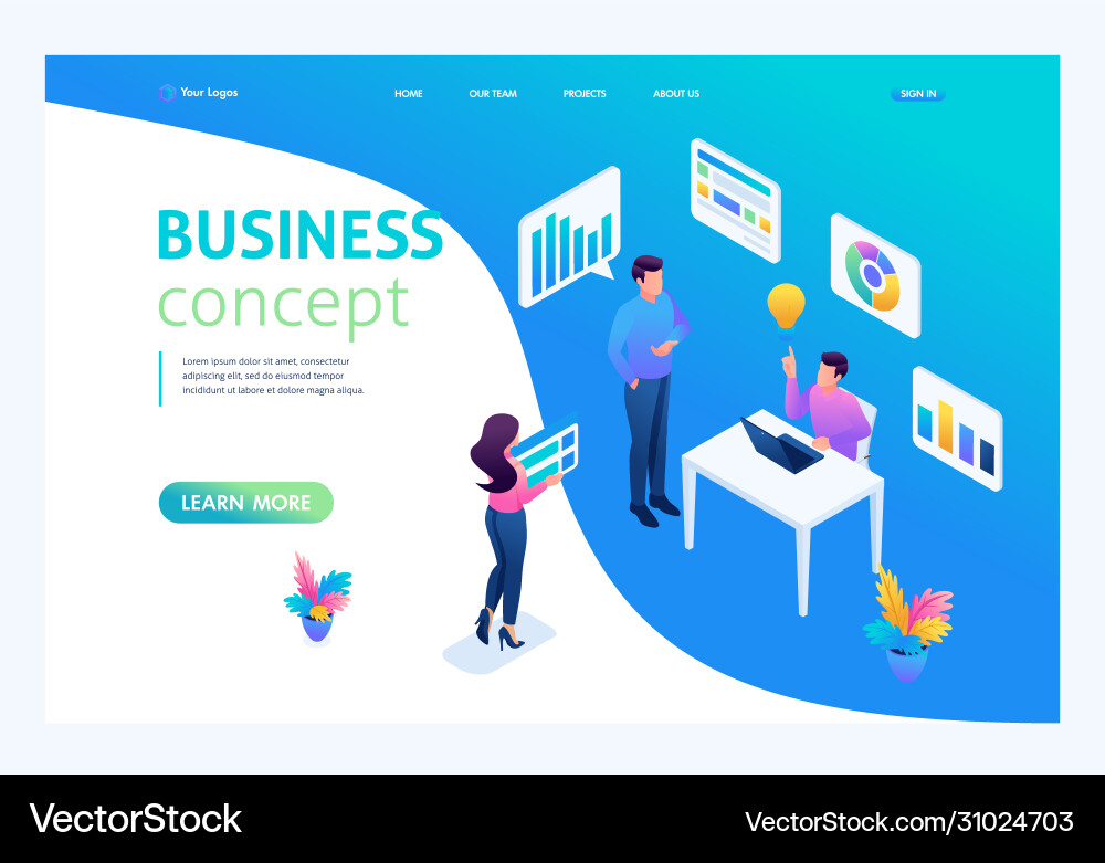 Isometric we bring the idea to life creation Vector Image