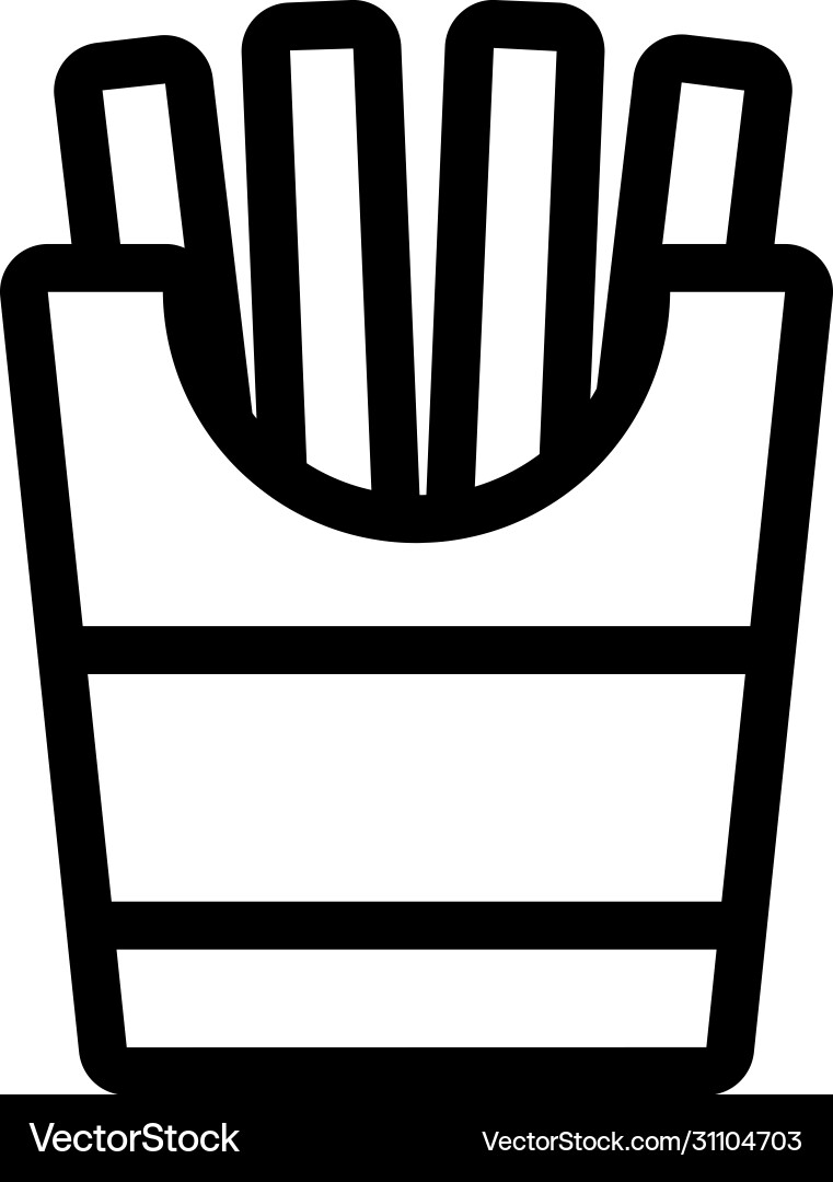 Potato fries icon outline Royalty Free Vector Image