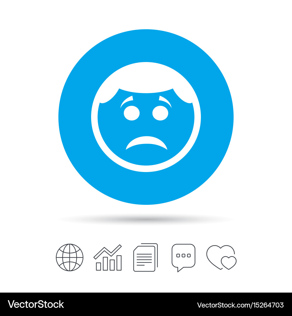 Sad face sign icon sadness symbol Royalty Free Vector Image