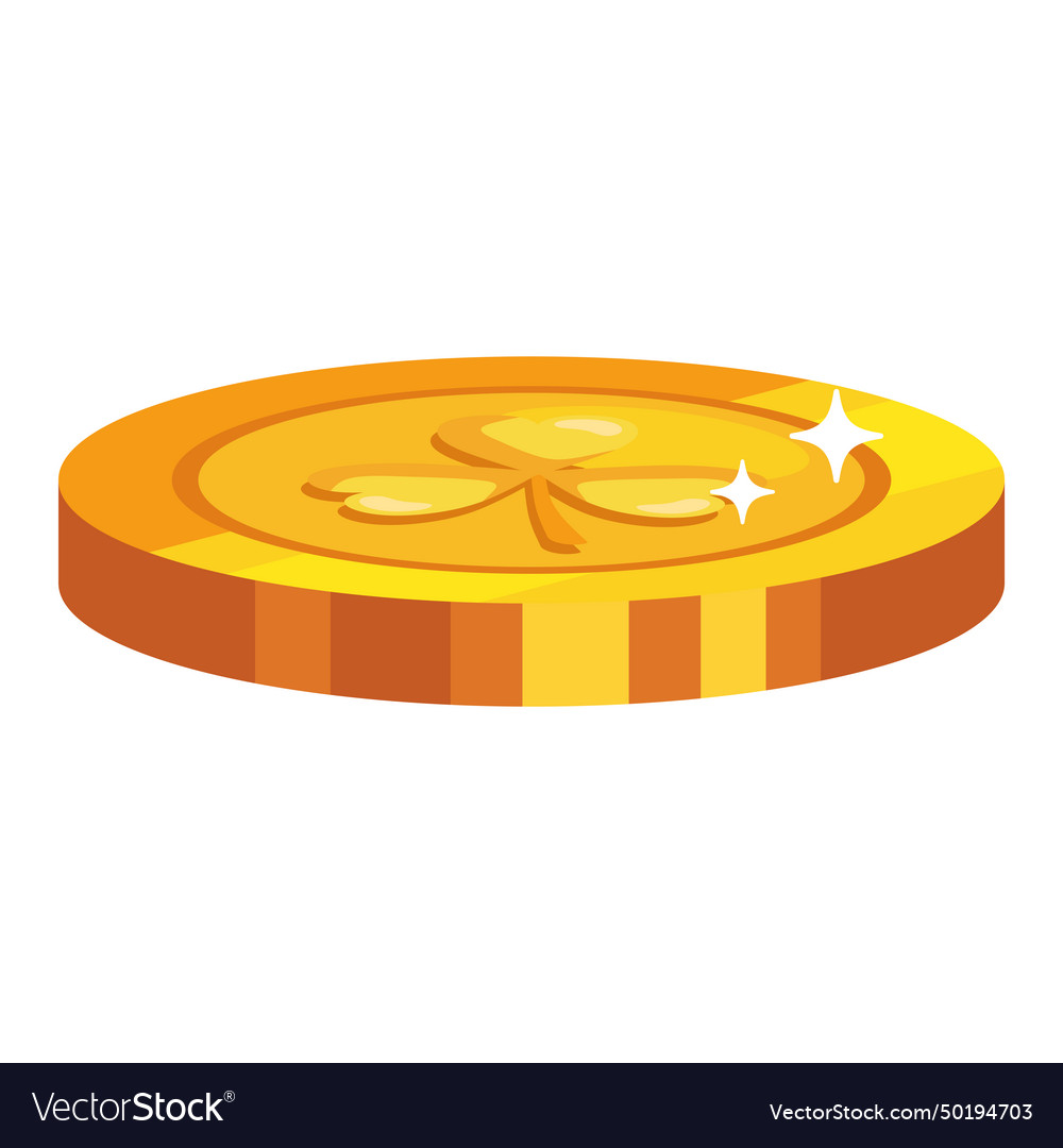 Saint patricks day gold coin Royalty Free Vector Image