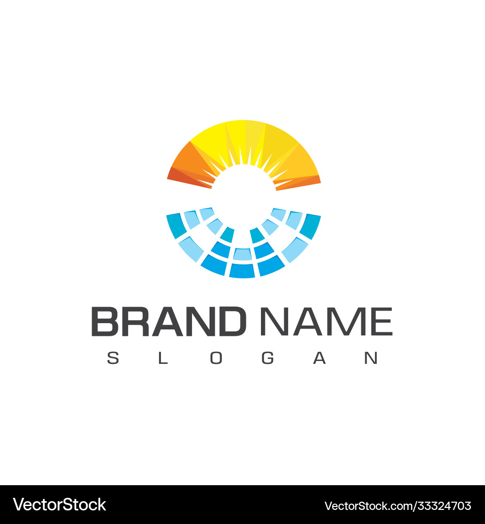 Solar cell logo Royalty Free Vector Image - VectorStock