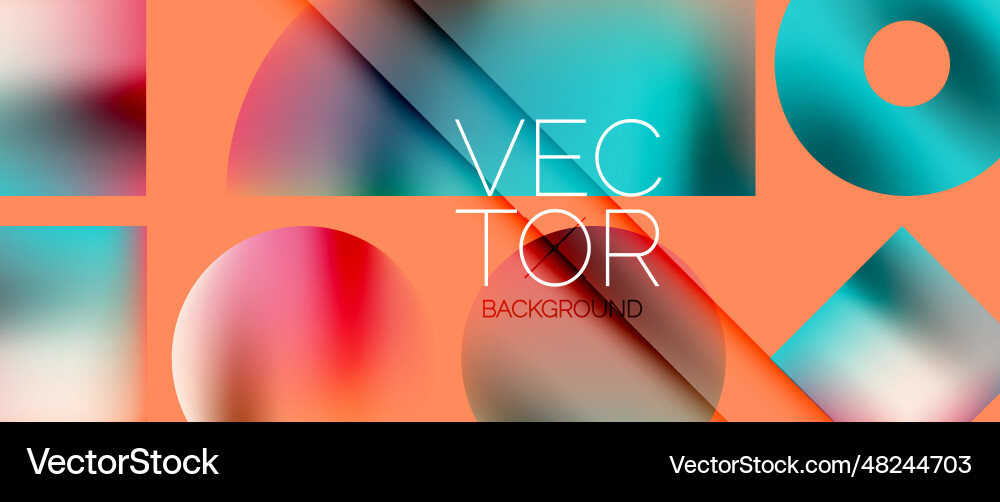 Squares and circles design fluid color gradients Vector Image