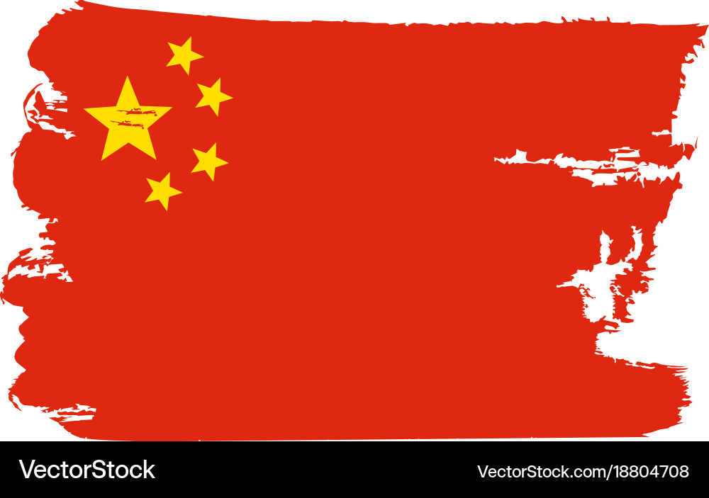 China flag painted hand art flag Royalty Free Vector Image