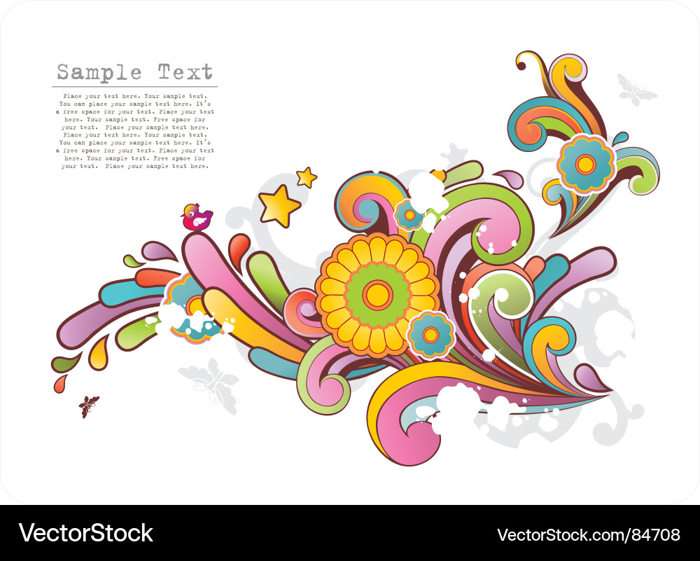 Colored ornament with floral motives Royalty Free Vector
