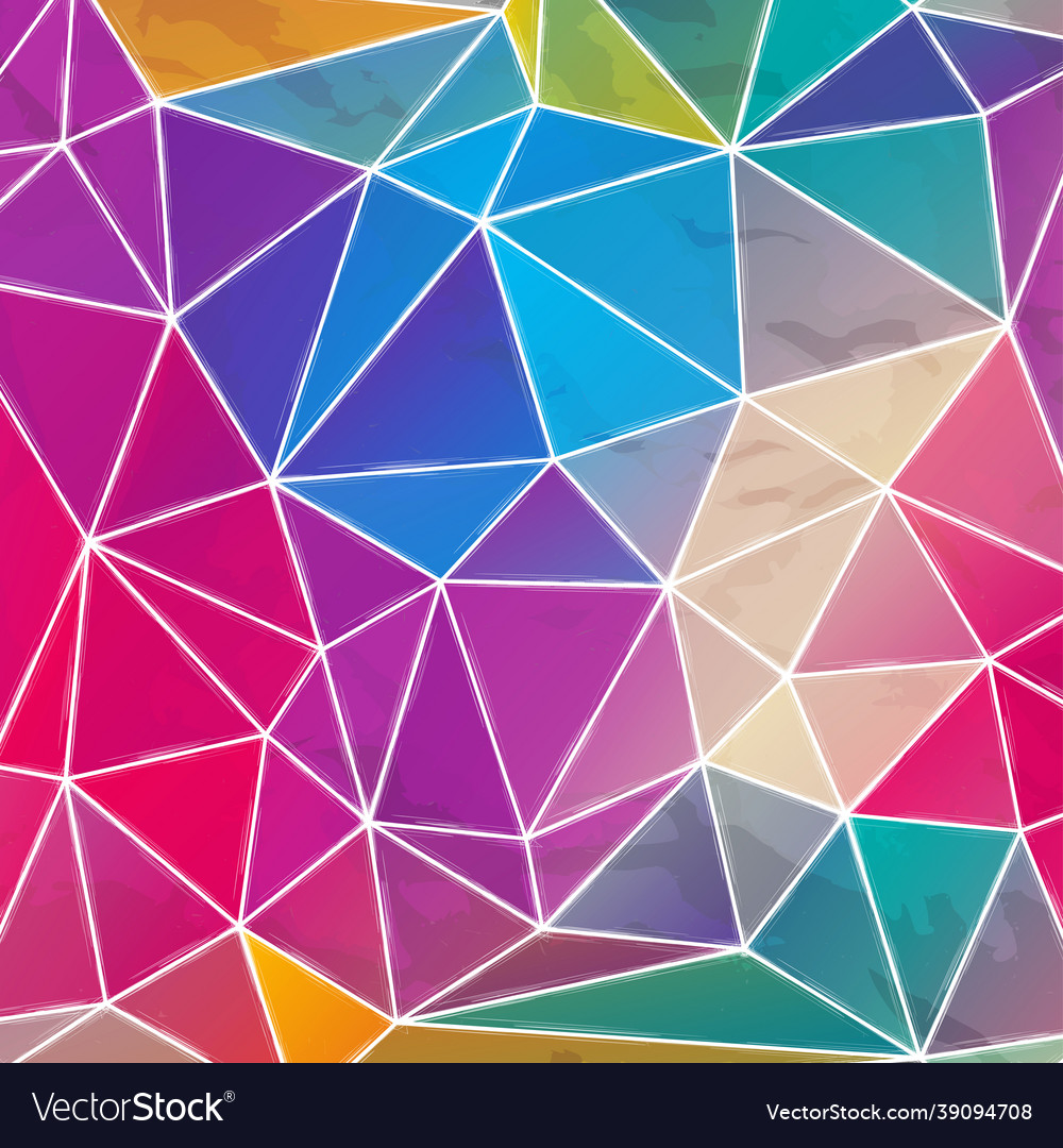 Colorful geometric background with triangles Vector Image