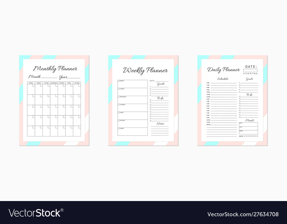 Paper Weekly Planner Column Planner Printable Weekly Monthly Planner 