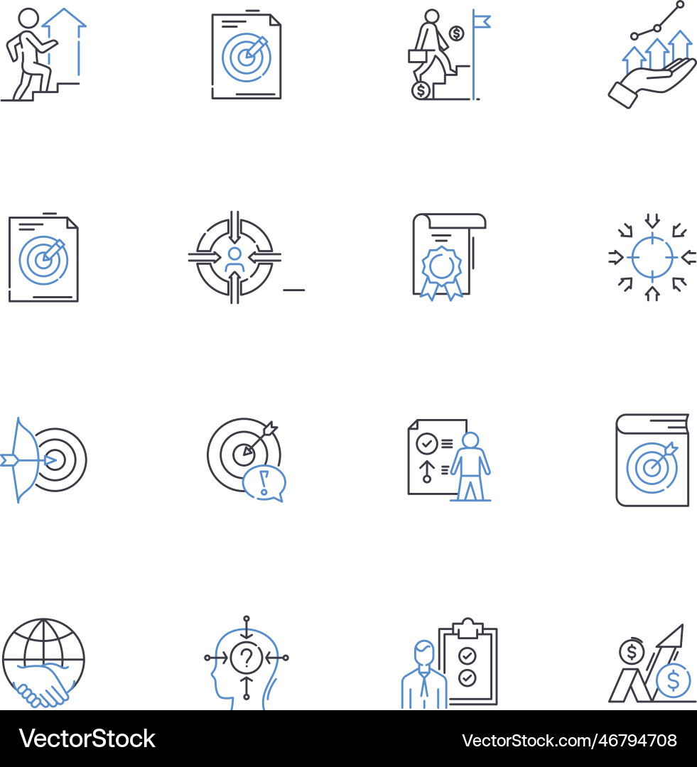Dreams line icons collection aspire nightmare Vector Image