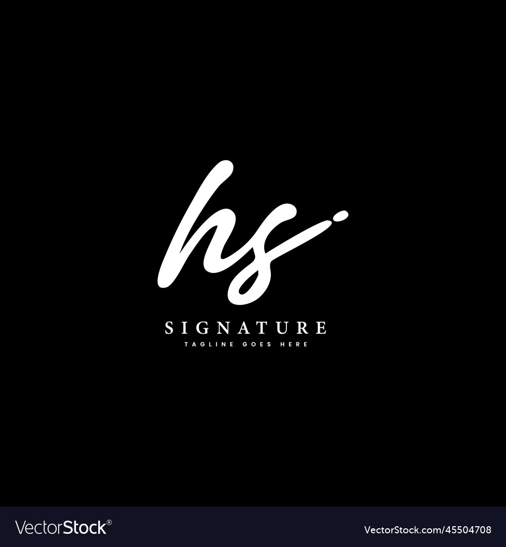 H s hs initial letter handwriting signature logo Vector Image H s hs initial letter handwriting signature logo Vector Image