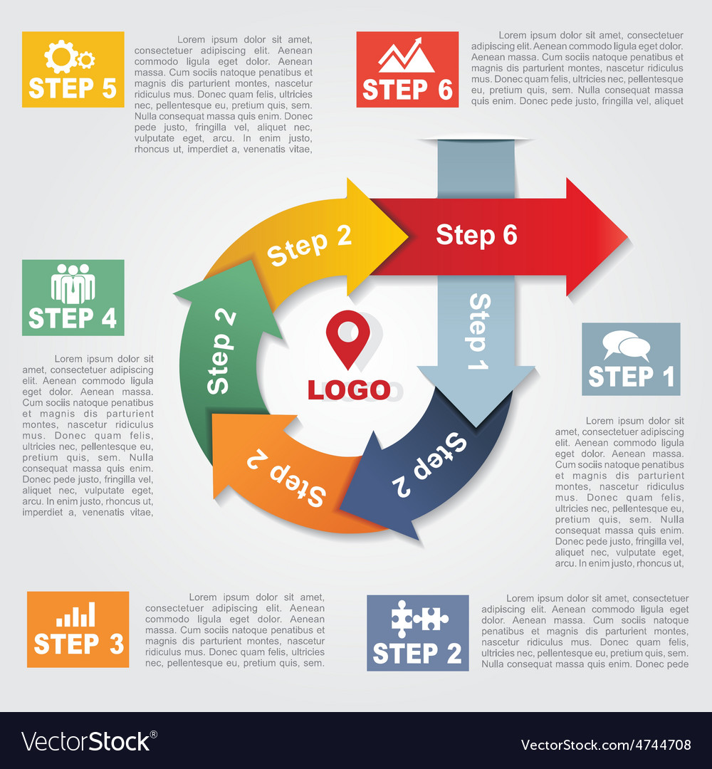 Infographic report template with arrows and icons Vector Image
