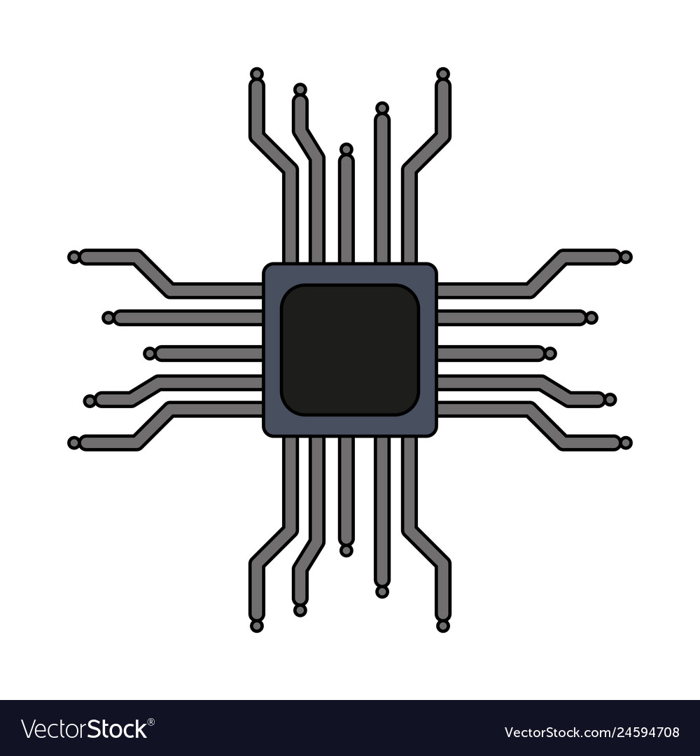 Microchip processor symbol Royalty Free Vector Image