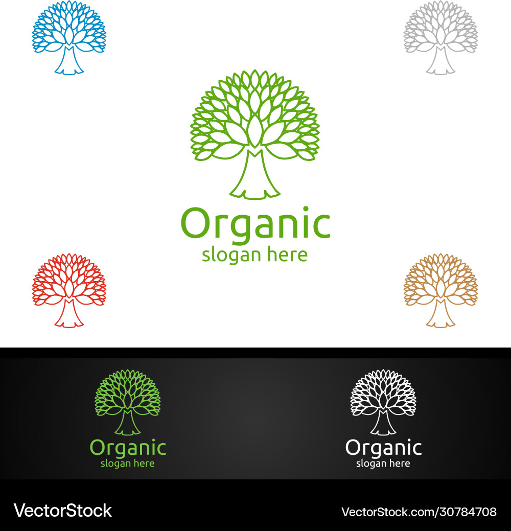 Natural and organic logo design template Vector Image