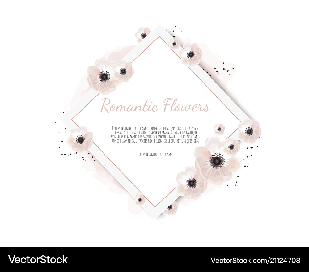 Vintage label with flowers frame border with copy Vector Image