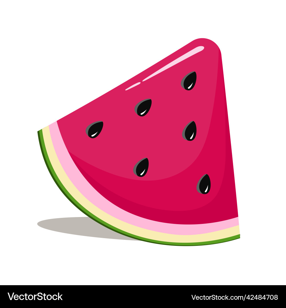 Watermelon slice in cartoon style summer concept Vector Image