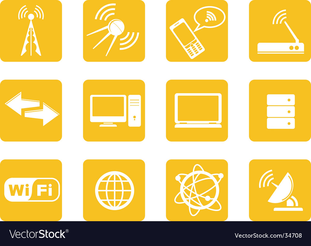 Wireless technology icons Royalty Free Vector Image
