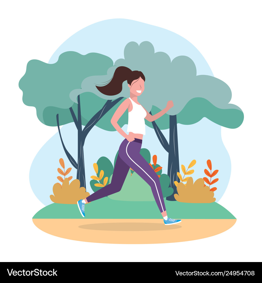 Woman running sport activity training Royalty Free Vector
