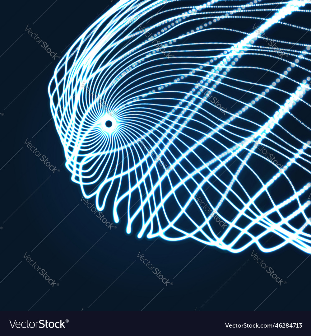 Array with dynamic particles 3d technology style Vector Image