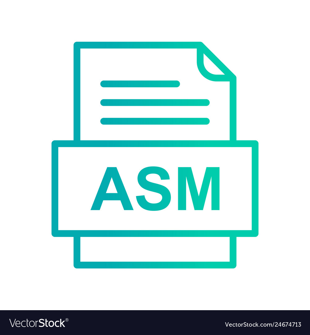 Asm file document icon Royalty Free Vector Image