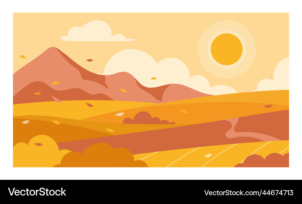 Autumn season landscape Royalty Free Vector Image