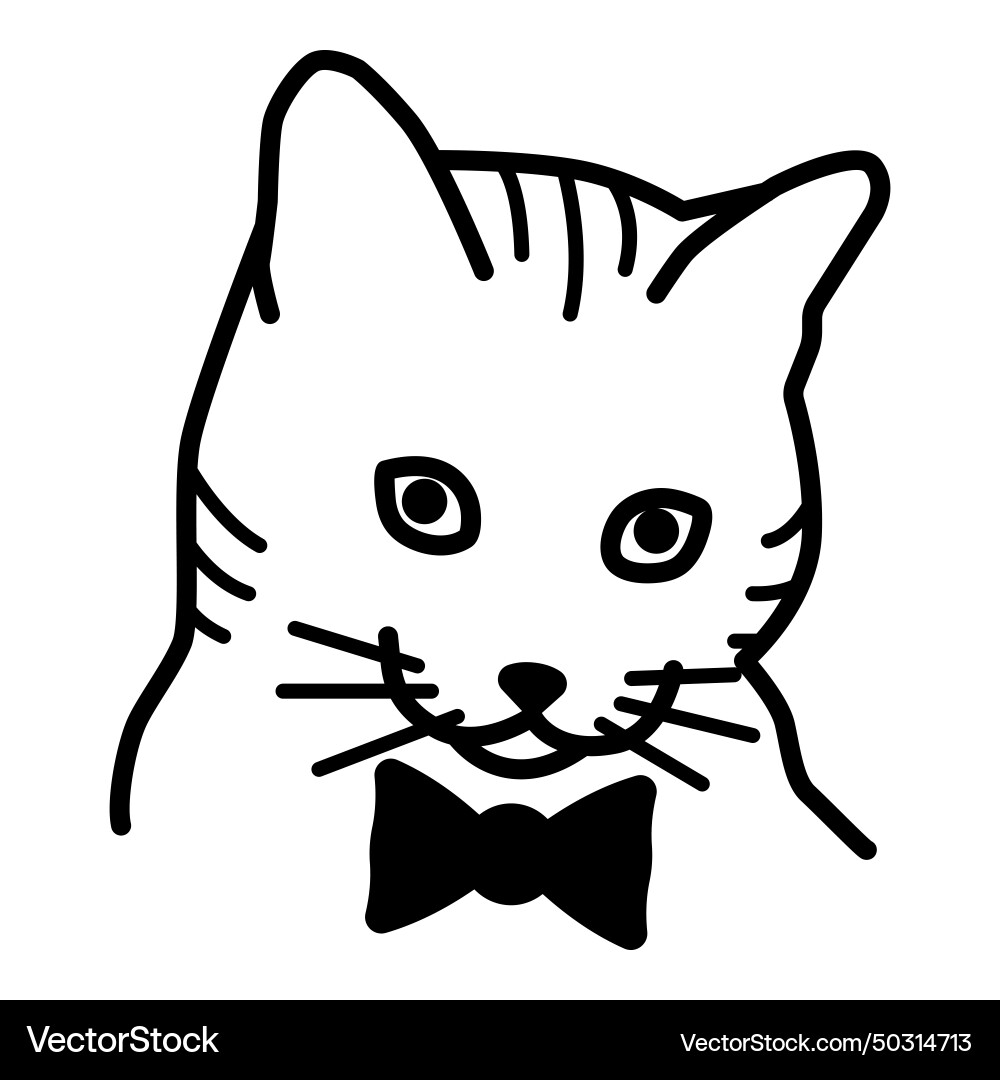 Cat flat icon isolated on white background Vector Image