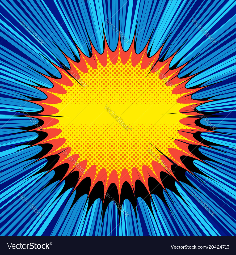 Comic explosive light template Royalty Free Vector Image