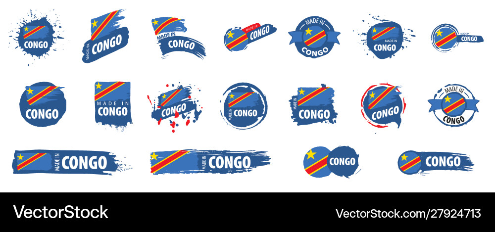 Democratic republic congo flag Royalty Free Vector Image