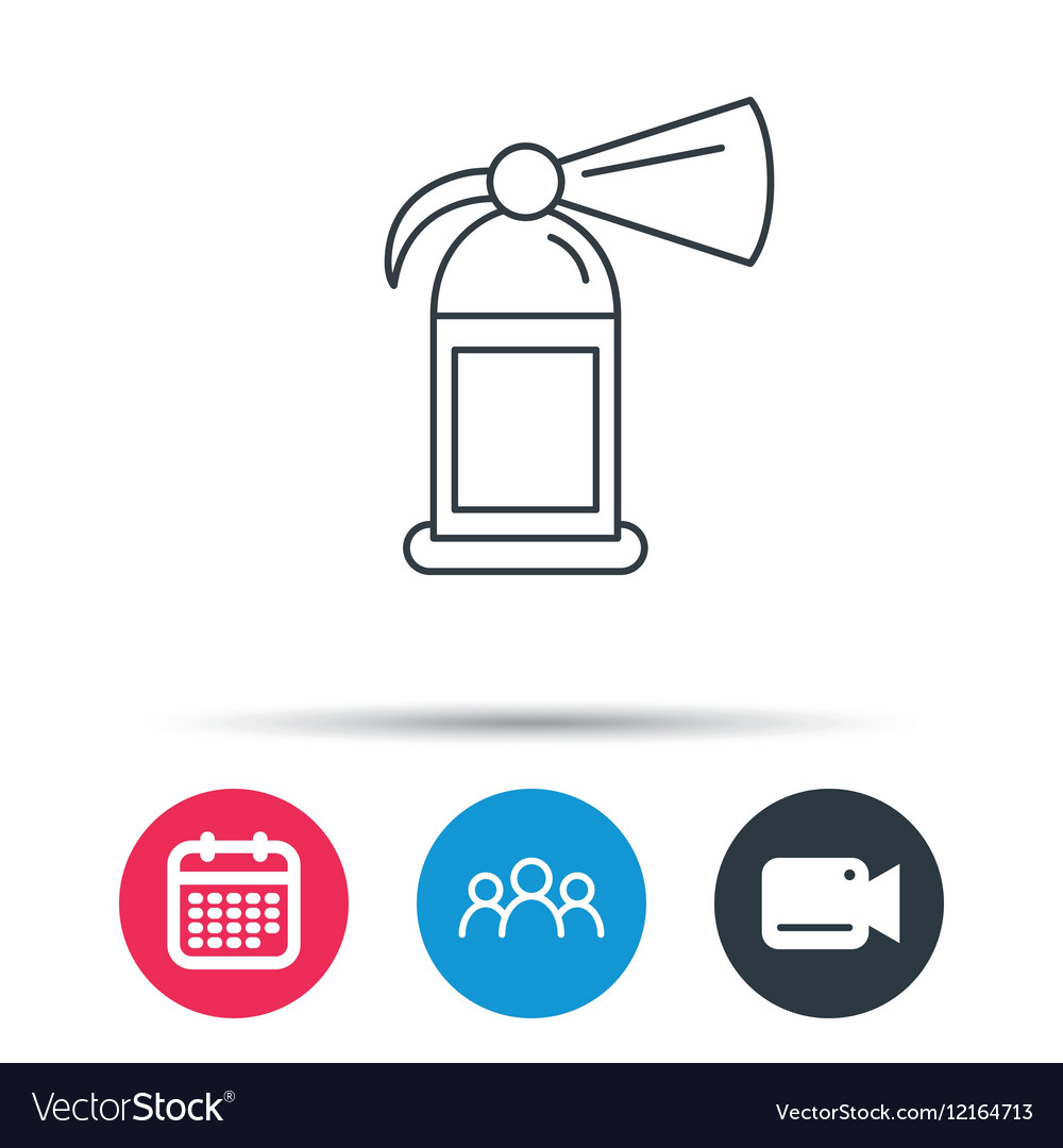 Fire extinguisher icon flame protection sign Vector Image