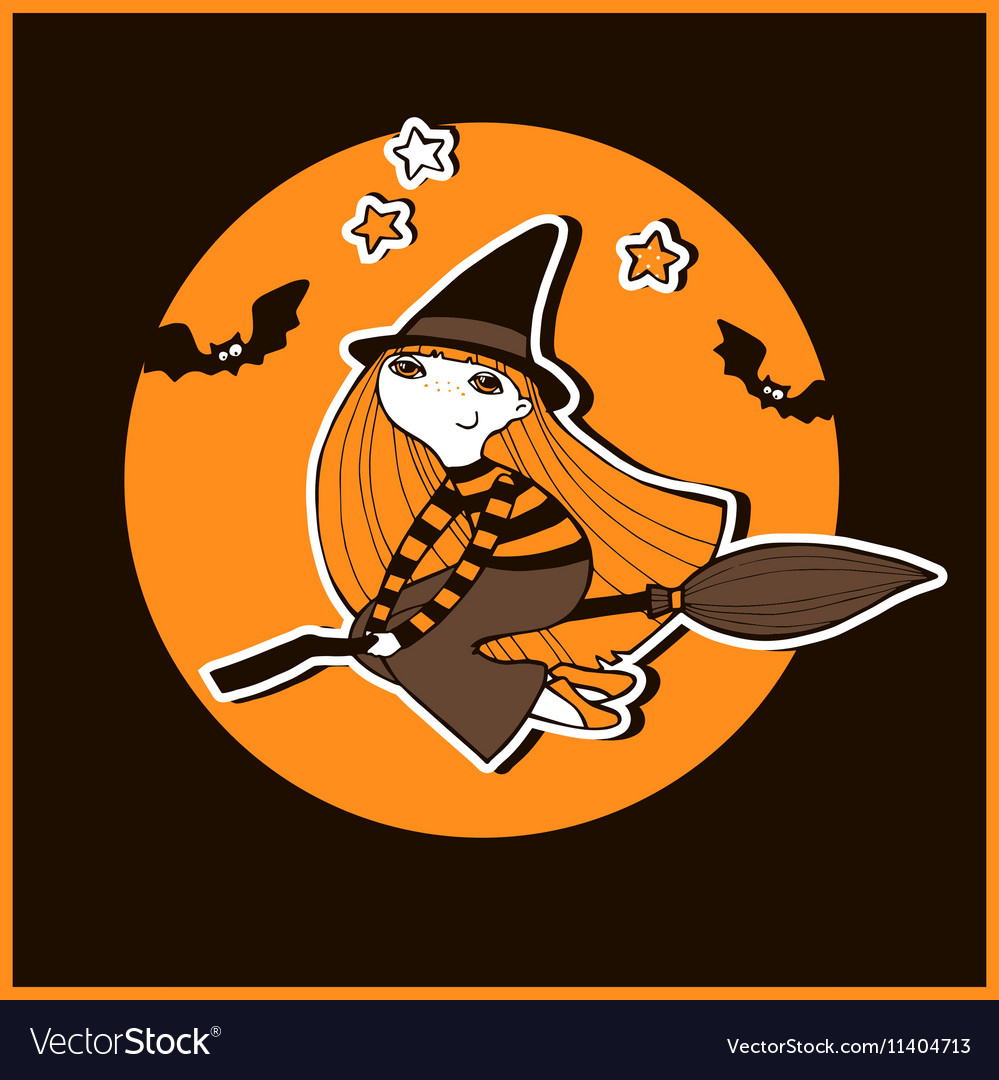 Halloween with witches Royalty Free Vector Image