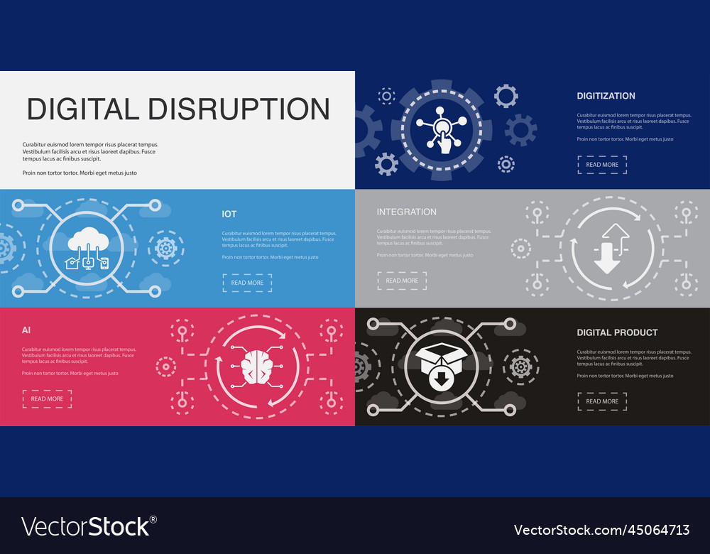 Iot ai digitization integration digital Royalty Free Vector
