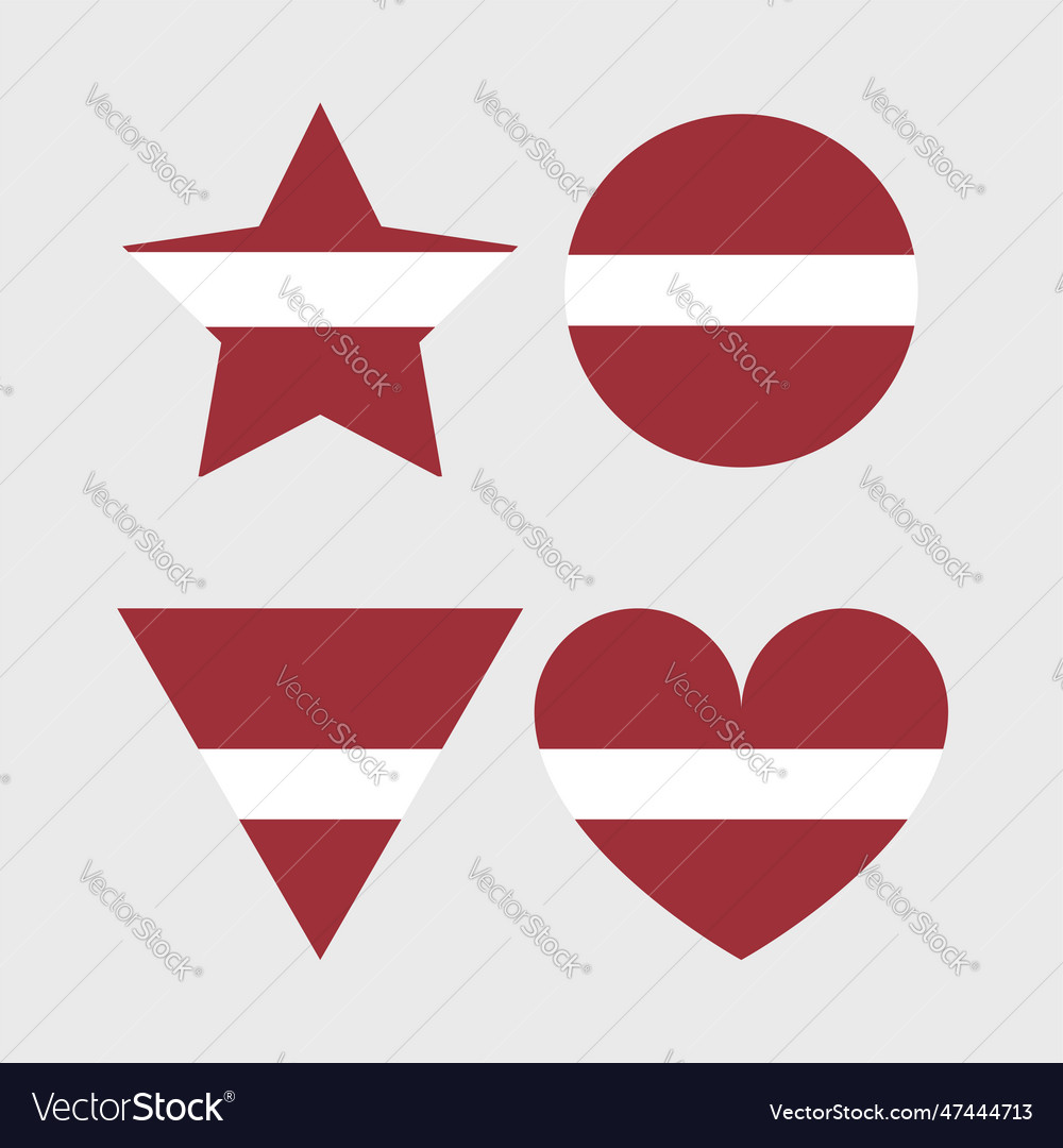Latvia flag icons set Royalty Free Vector Image