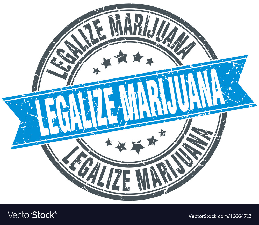 Legalize marijuana blue round grunge vintage Vector Image Legalize marijuana blue round grunge vintage Vector Image