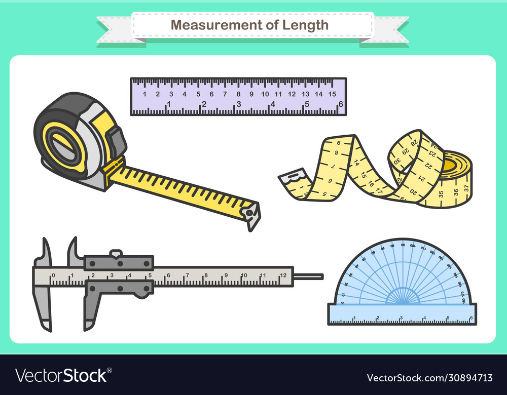 Measurement Length Objects Such As Ruler Tape Vector Image