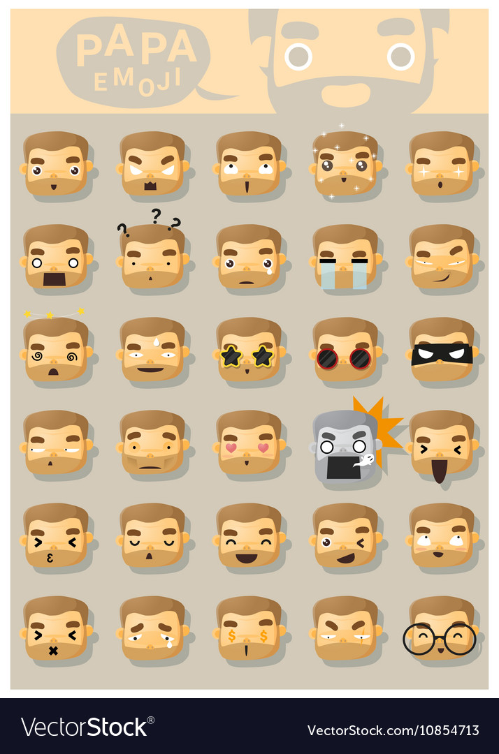 Papa emoji icons Royalty Free Vector Image - VectorStock