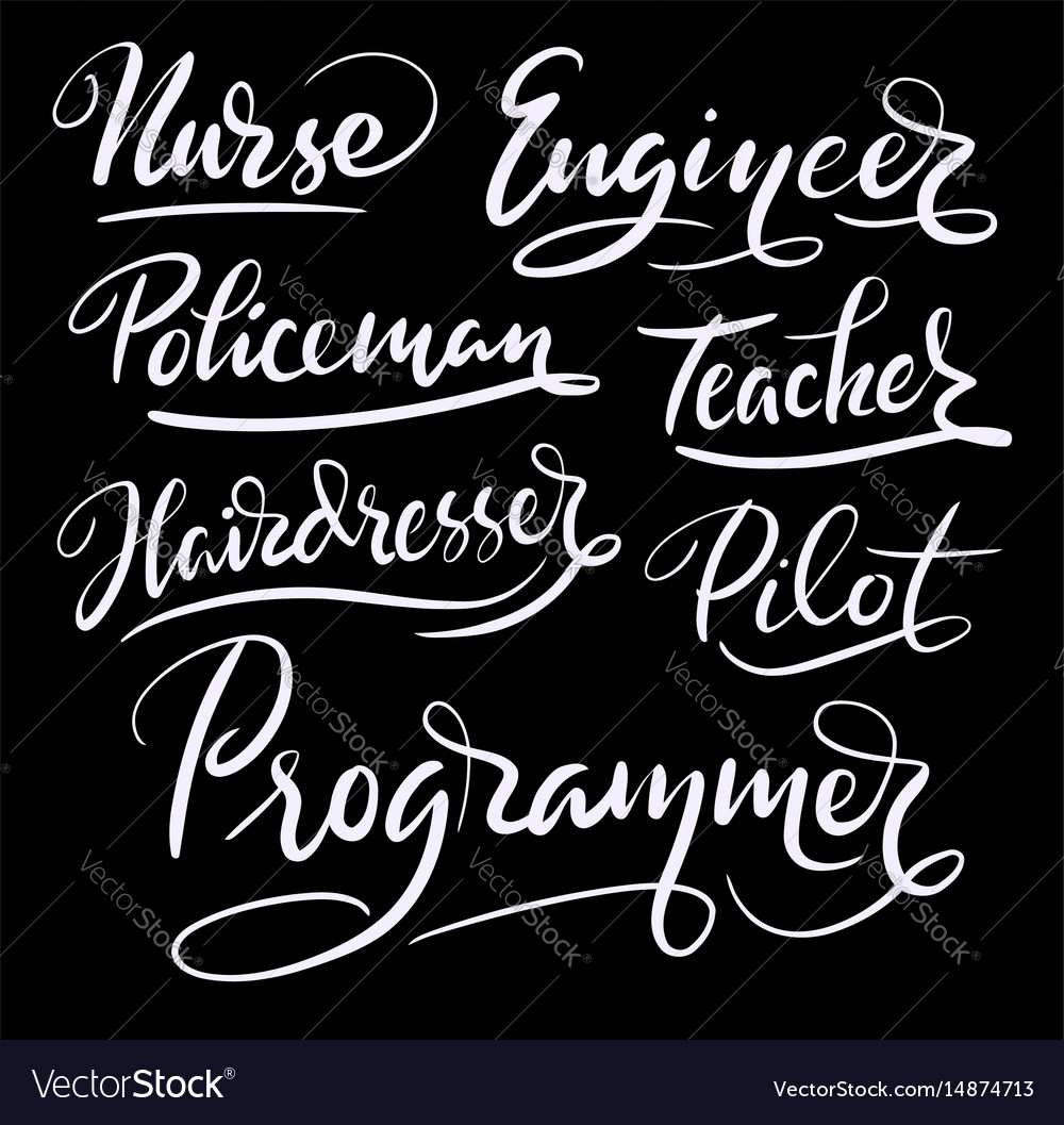 Programmer and engineer hand written typography Vector Image