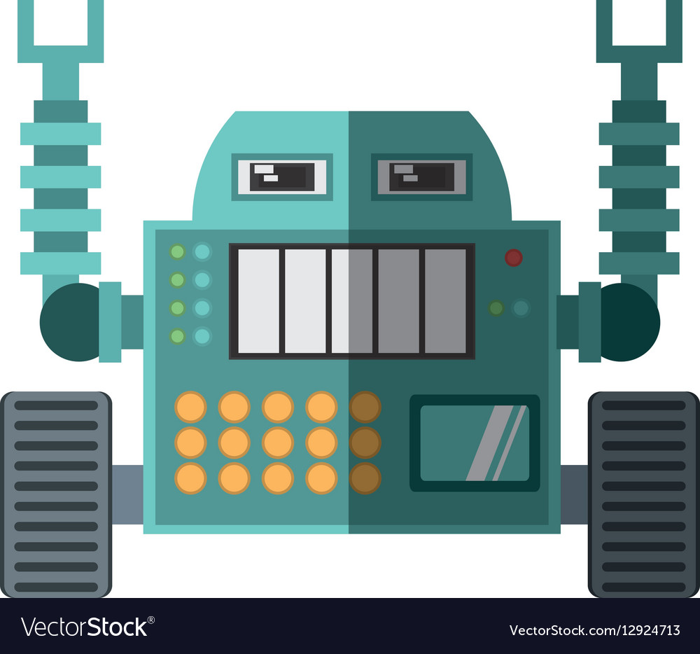 Robotic operator machine technology shadow Vector Image