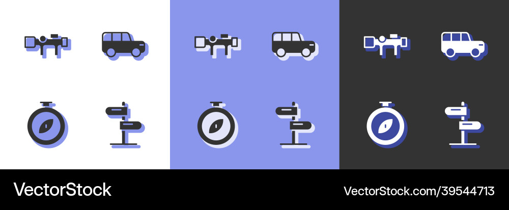 Set road traffic sign sniper optical sight Vector Image