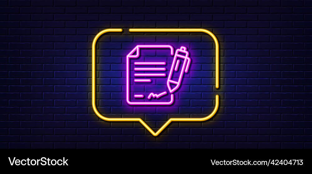 Signing document line icon contract signature Vector Image