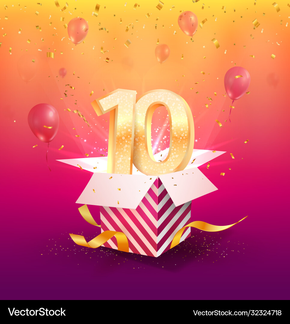 10 years anniversary banner template tenth Vector Image