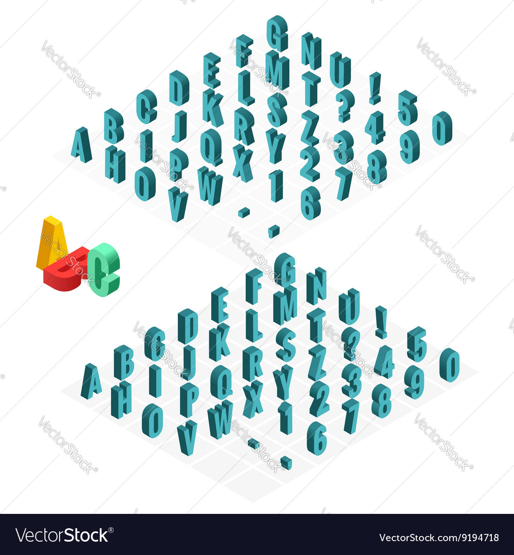 3d isometric alphabet font Isometric Royalty Free Vector 3d isometric alphabet font Isometric Royalty Free Vector
